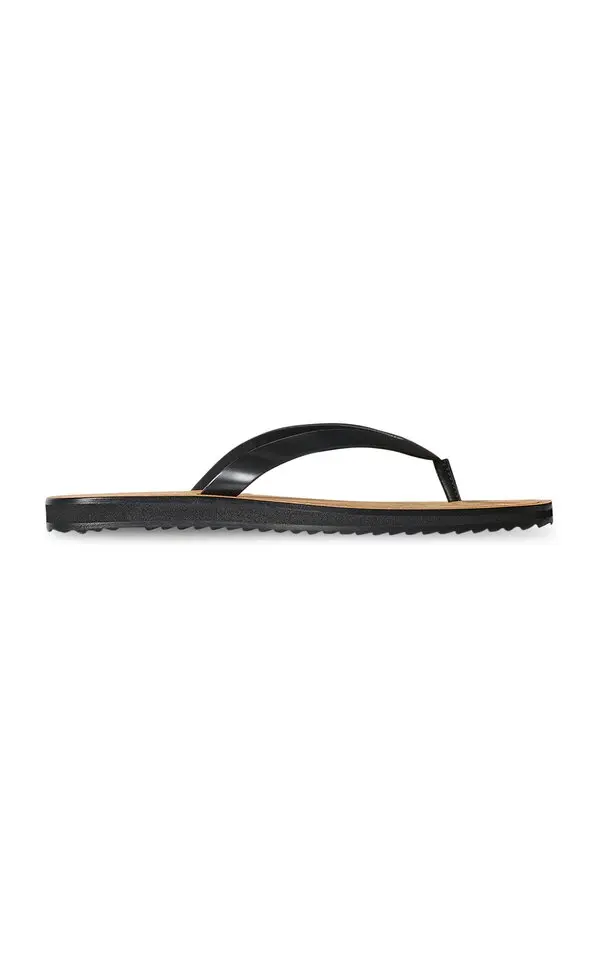 THE ROW City Leather Flip Flop Sandals - Black