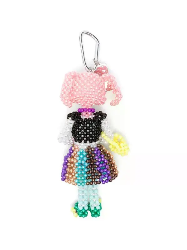CHOPOVA LOWENA Bunny Shepherdess Figure Keyring - Pink