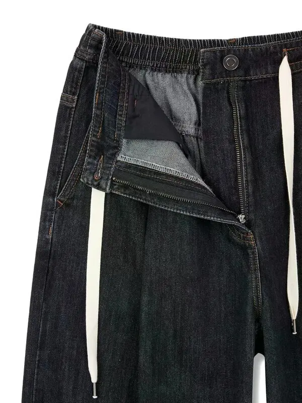 STUDIO TOMBOY Drawstring Wide-leg Jeans - Black