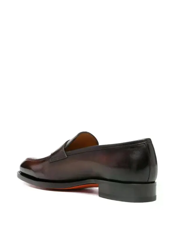Santoni T50 Penny Detail Loafers - Brown