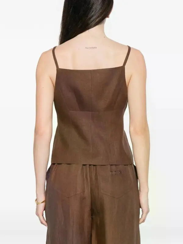 Maje Buttoned Linen Top