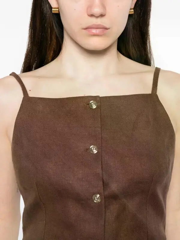 Maje Buttoned Linen Top