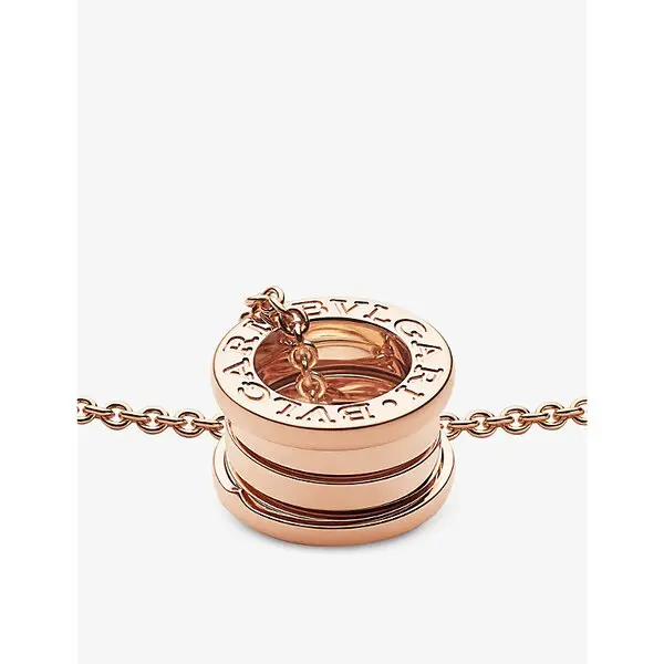 BVLGARI B.zero1 Two-band 18ct Rose Gold Pendant Necklace - Pink