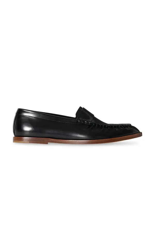 THE ROW Leather Loafers - Black