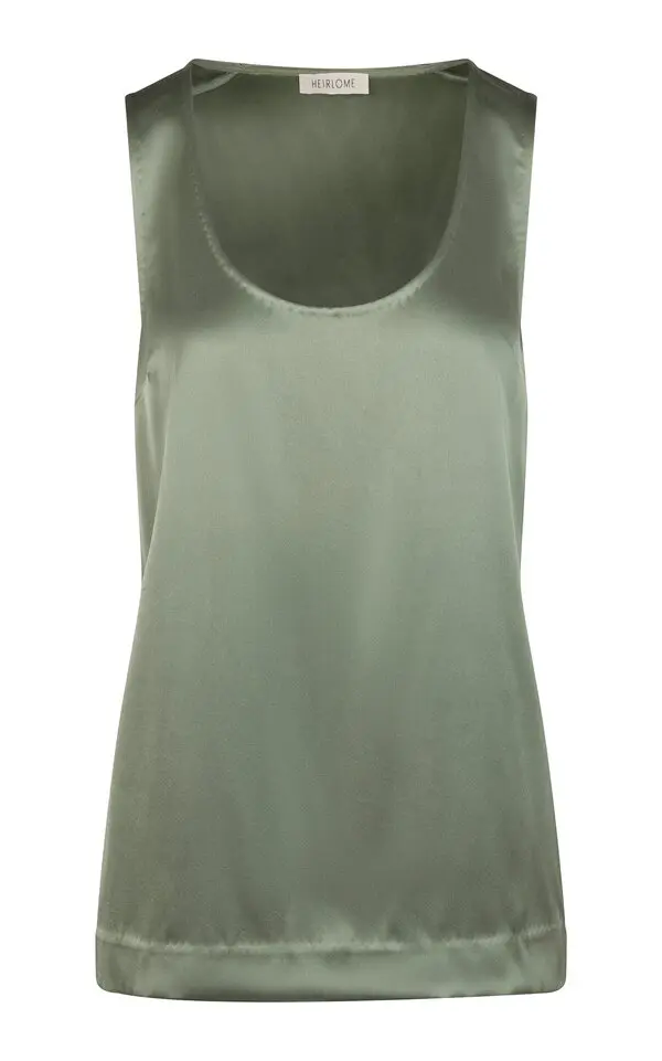 HEIRLOME Elaine Silk Top - Green
