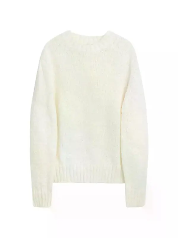 SUNFLOWER Frederik Knitted Crewneck Sweater - White