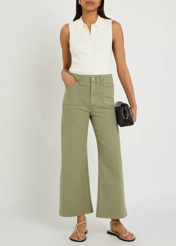 Paige Ribbed Cotton-blend Polo Top - White