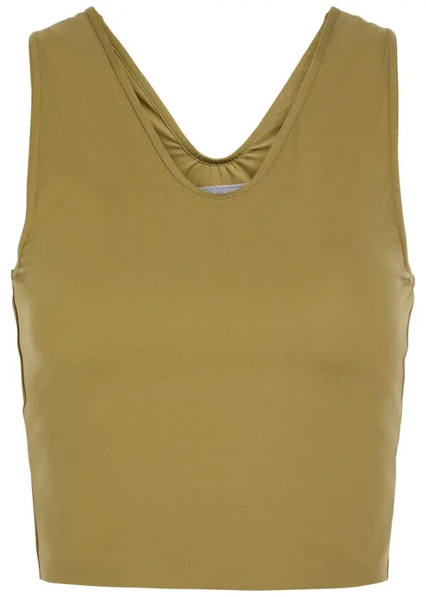 SPENCE Cosmic Form Cropped Tank Top - Olive