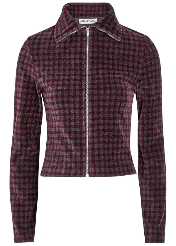Our Legacy Checked Zip-up Top - Black