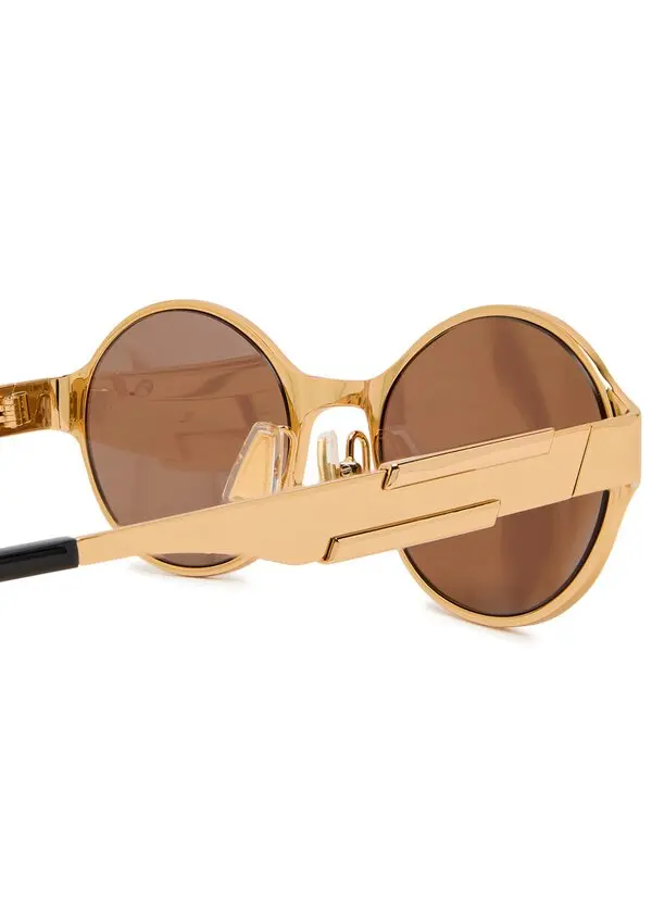 Bottega Veneta Oval Frame Sunglasses - Gold