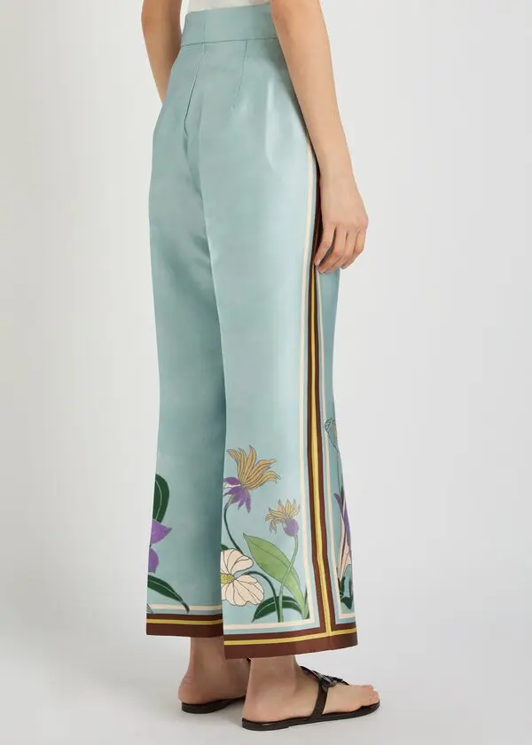 ALEMAIS Alémais Printed Satin-twill Trousers