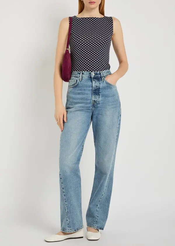 REFORMATION Polka Dot Jersey Top