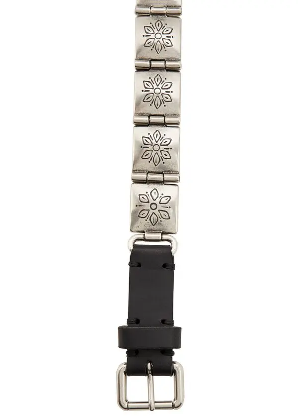 Etro Engraved-link Leather Belt