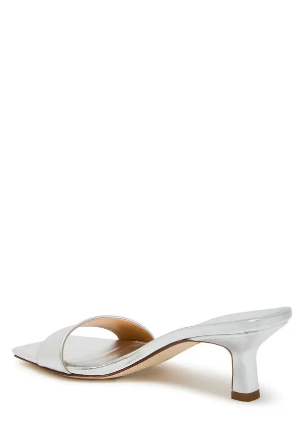 AeydĒ Gilly 55 Metallic Nappa Sandals - Silver