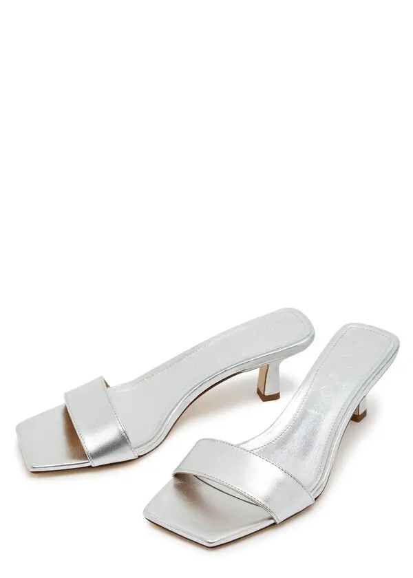 AeydĒ Gilly 55 Metallic Nappa Sandals - Silver