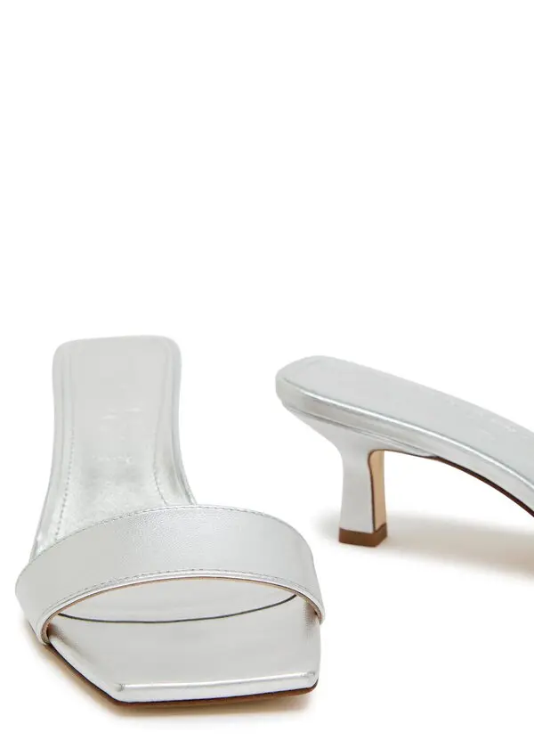 AeydĒ Gilly 55 Metallic Nappa Sandals - Silver