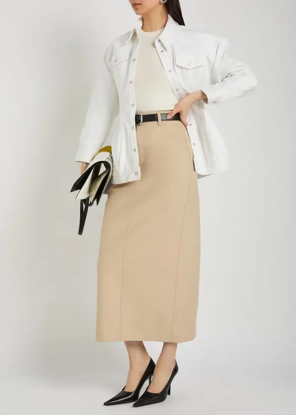 Wardrobe.NYC Twill Midi Skirt