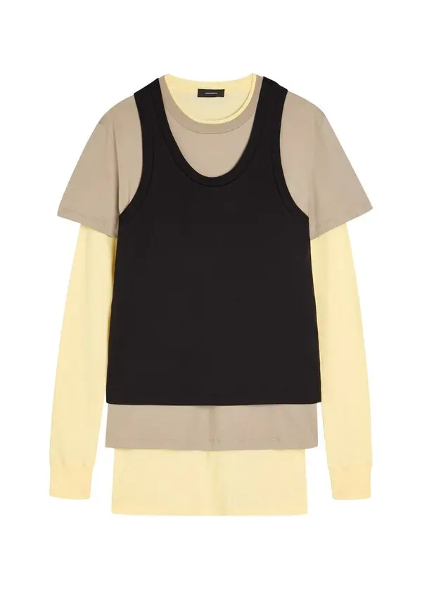 Wardrobe.NYC Layered Cotton Mini Dress - Multicoloured