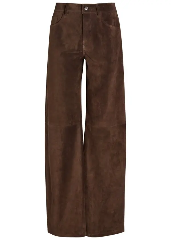 ARMARIUM Wide-leg Suede Trousers