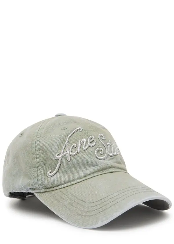 Acne Studios Embroidered Cotton Cap - Grey
