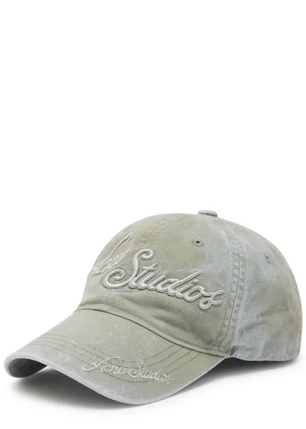 Acne Studios Embroidered Cotton Cap - Grey