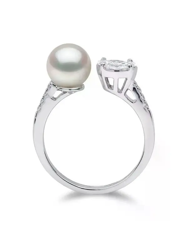 Yoko London 18kt White Gold Starlight Pearl And Diamond Ring - Silver