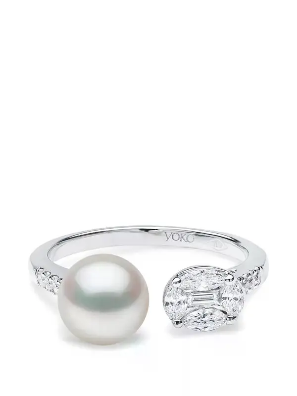Yoko London 18kt White Gold Starlight Pearl And Diamond Ring - Silver