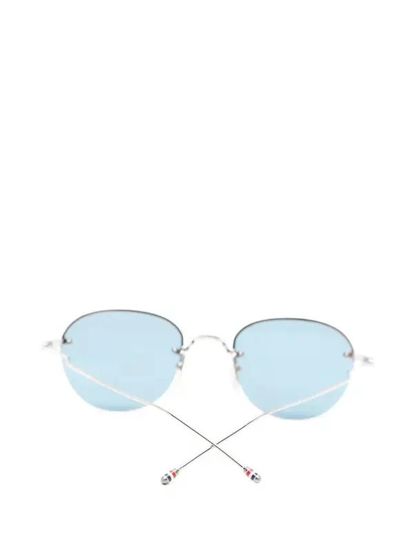 Thom Browne Oval Frame Sunglasses - Silver
