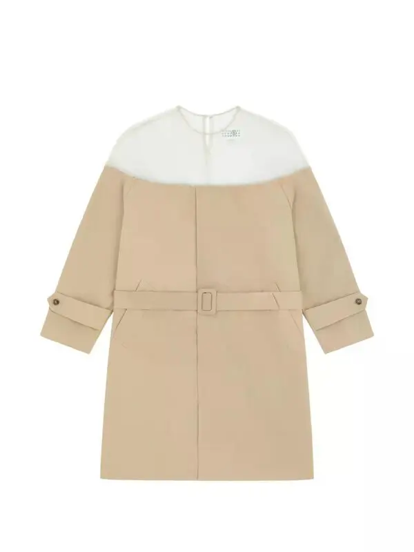 MAISON MARGIELA Long-sleeved Midi Dress With Belt - Brown