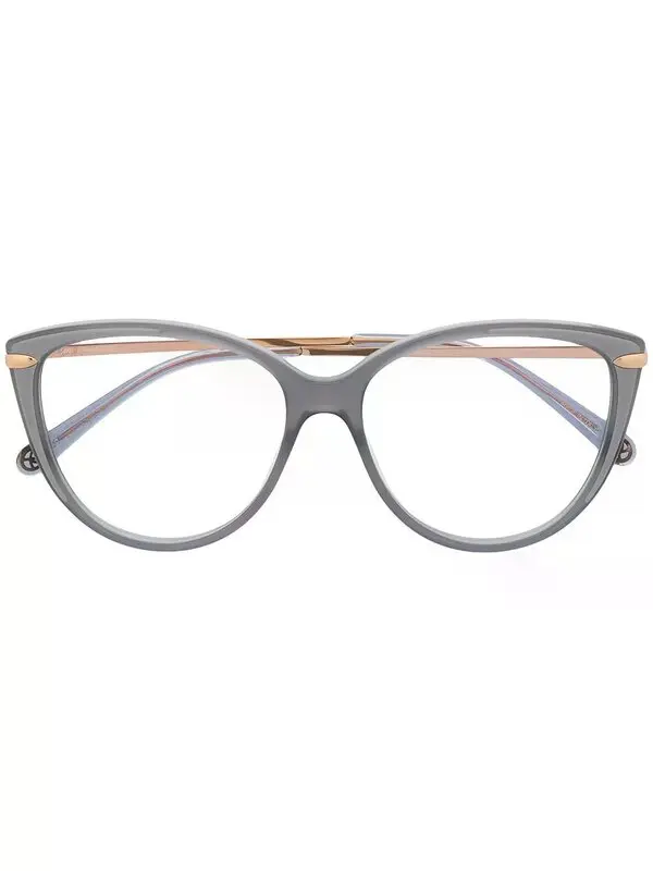 Pomellato Gold Round Frame Glasses - Grey