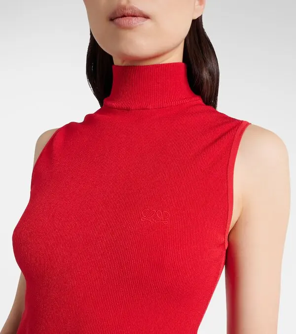 Loewe Double-l Ribbed-knit Top
