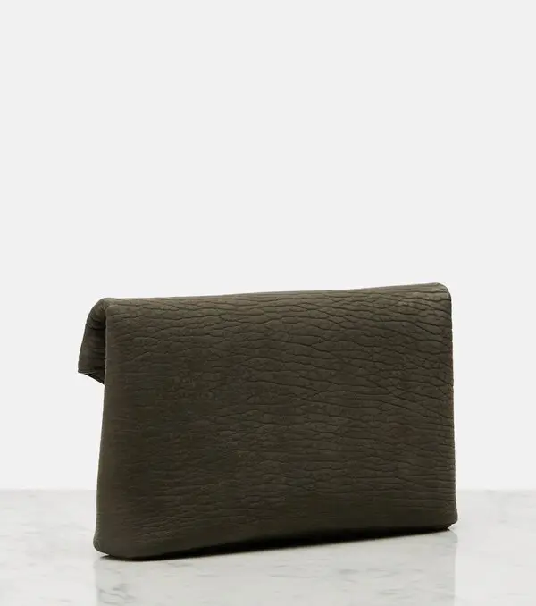 Saint Laurent Cassandre Large Leather Pouch - Grey