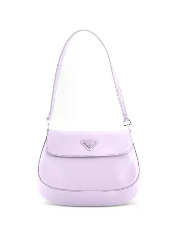 Prada Spazzolato Leather Small Hobo Bag - Purple