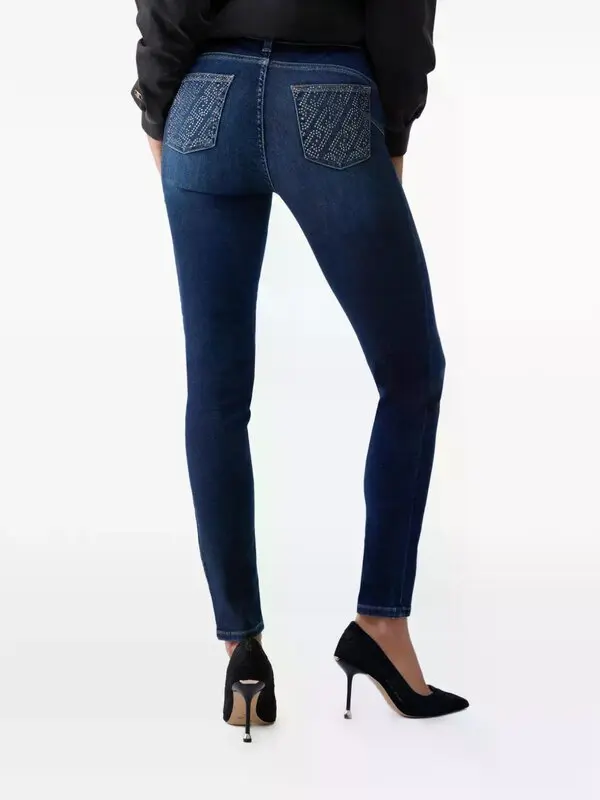 Liu Jo Button-fastening Skinny Jeans With Gemstone Appliqu
