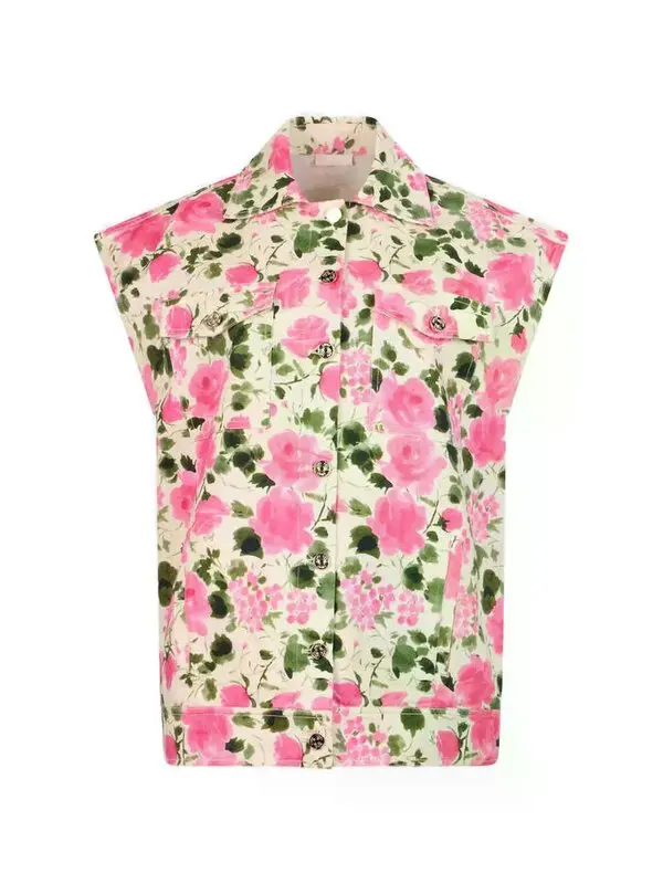 Liu Jo Floral Print Cotton Gilet