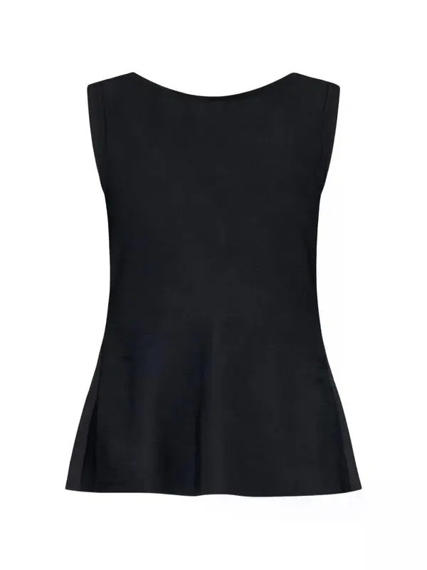 Liu Jo Sleeveless Round Neck Top With Back Bow Detail And Cut-out - Black