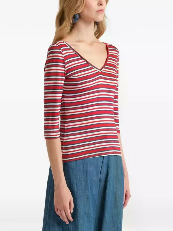 Malìparmi Striped V-neck T-shirt