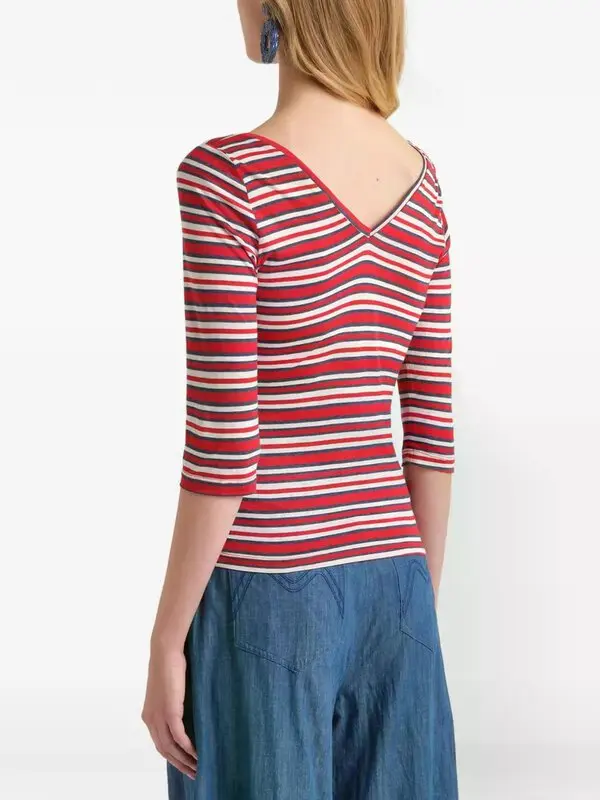 Malìparmi Striped V-neck T-shirt