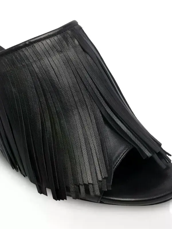 VIC MATIE K16 Fringed Sandals - Black