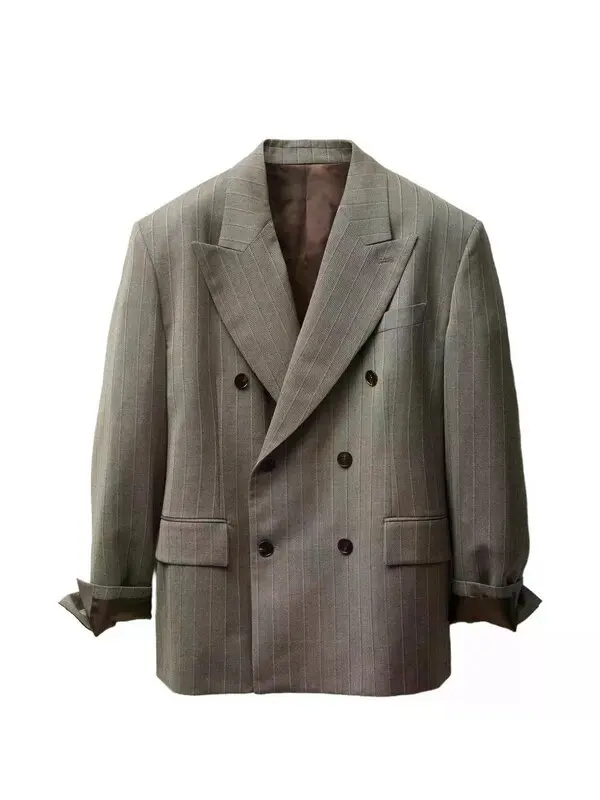 Versace Pinstripe Wool Boxy Blazer