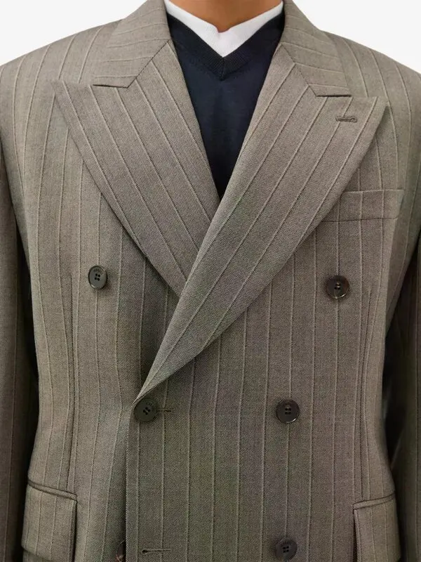 Versace Pinstripe Wool Boxy Blazer