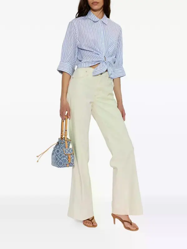 Rag & Bone Flared Cotton Trousers - Neutrals