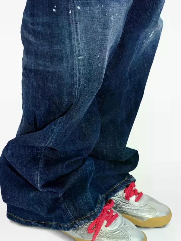 Dsquared2 Ruched Leather Sneakers