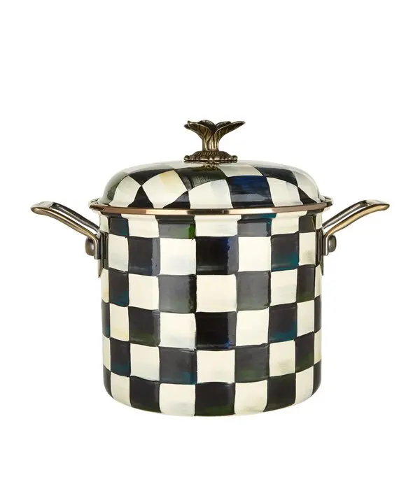 MACKENZIE-CHILDS Courtly Check Stockpot - Black