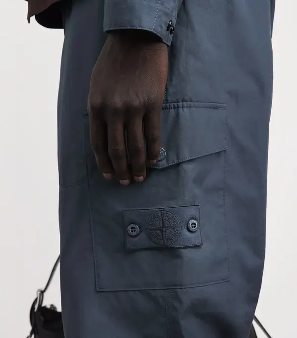 Stone Island Cotton-canvas Ghost Cargo Trousers - Blue