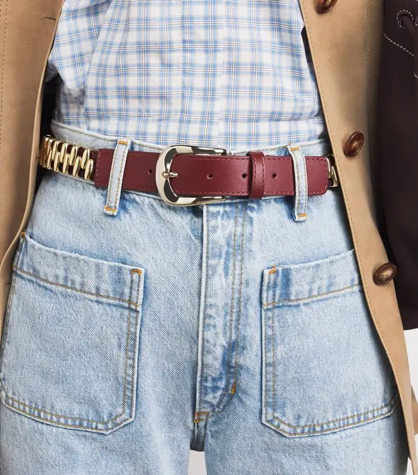 Sandro Leather Studded Belt