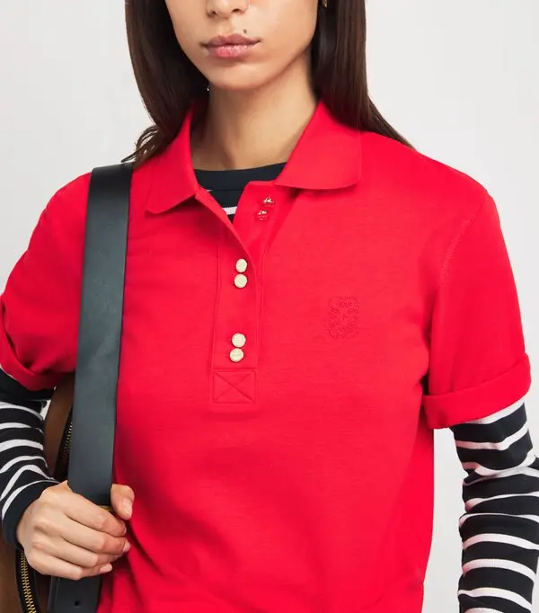 Sandro Cotton Polo Shirt With Embroidered Logo