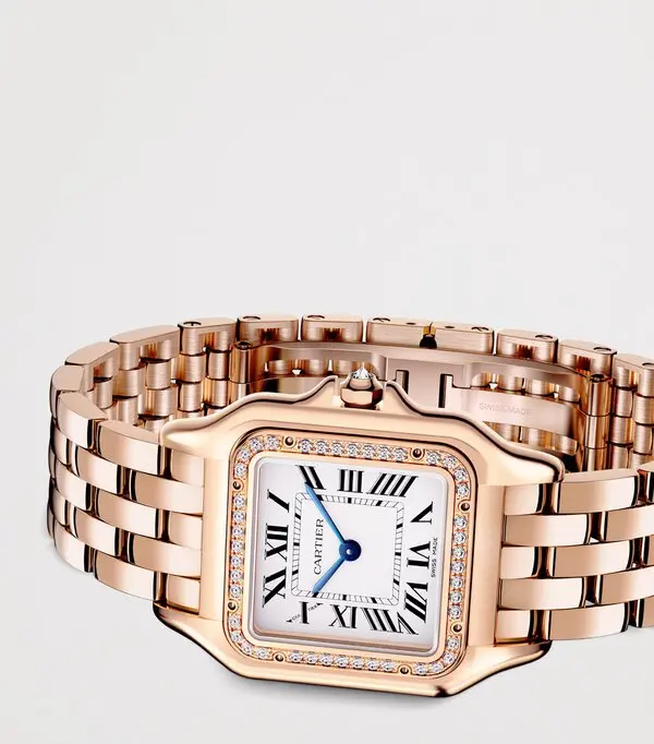 Cartier Panthère De Watch In Rose Gold And Diamonds