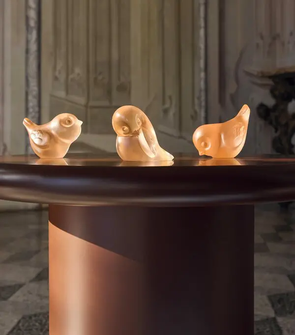 Lalique Piou-piou Head Down Sculpture