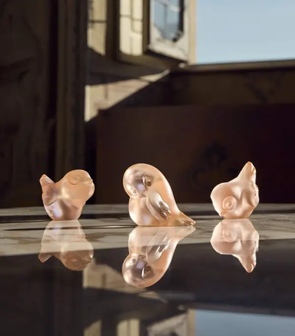 Lalique Piou-piou Head Down Sculpture